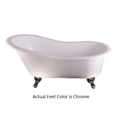 Emory & Bond EB70260PC 61" Cast Iron Slipper Claw Foot Tub with Chrome